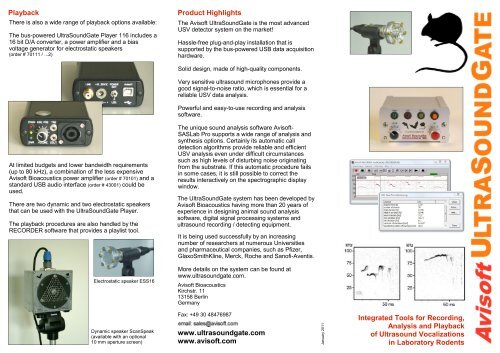 UltraSoundGate USV flyer - Avisoft Bioacoustics