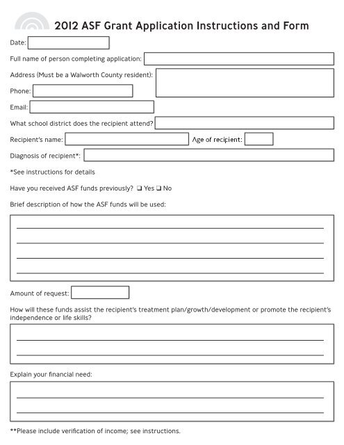 2012 ASF Grant Application Instructions and Form - Mercy Health ...