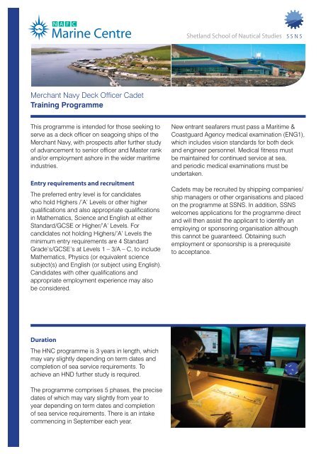 Merchant Navy Deck Officer Cadet Training Programme