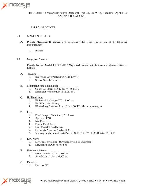 section 16785 - master antenna television system - Inaxsys