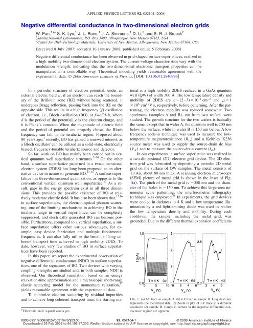 Negative differential conductance in two-dimensional electron grids