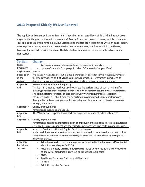 Application for a Â§1915 (c) HCBS Waiver - Care Providers of ...