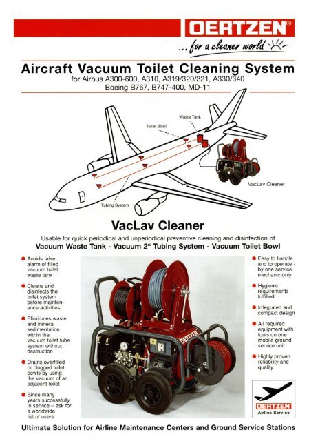 VacLav1 Aircraft vacuum toilet cleaning system - von Oertzen GmbH ...