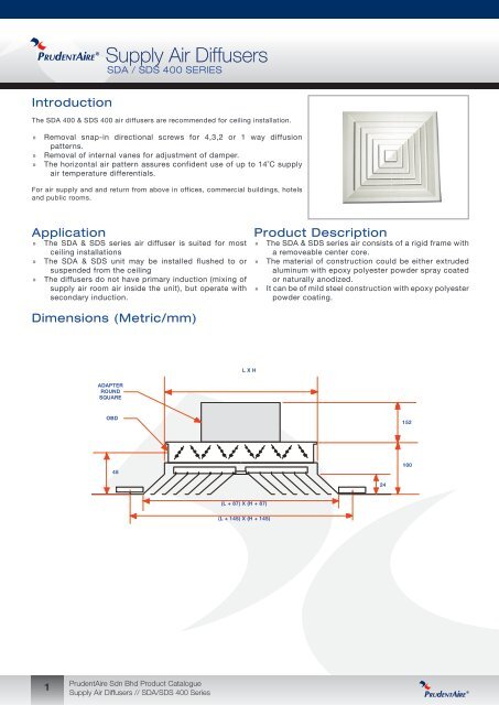 Square Ceiling Diffuser Catalogue | Shelly Lighting