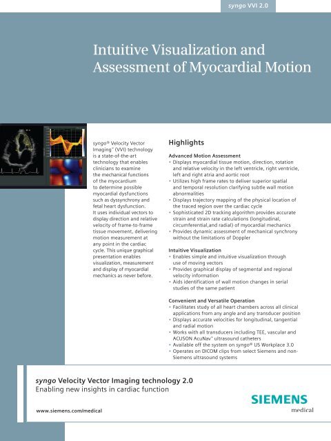 syngo Velocity Vector Imaging (VVI) - Siemens Healthcare