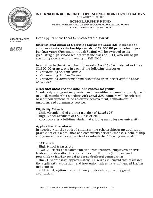 INTERNATIONAL UNION OF OPERATING ... - IUOE Local 825