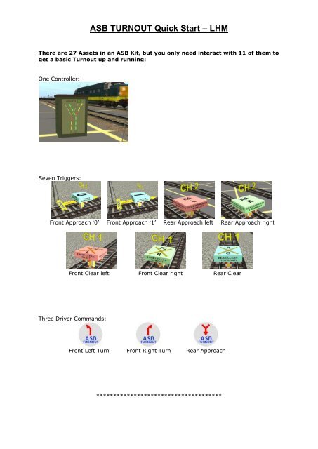 Quick Start pdf Tutorial for LEFT HAND Main ... - Boat'z Trainz Site