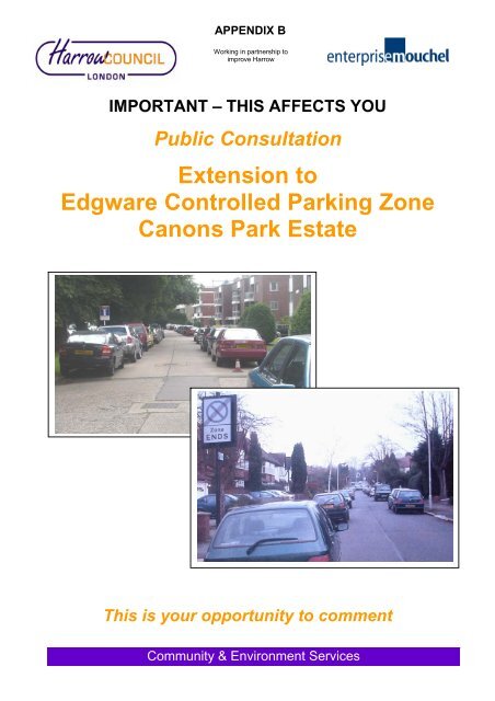 Extension to Edgware Controlled Parking Zone ... - Harrow Council
