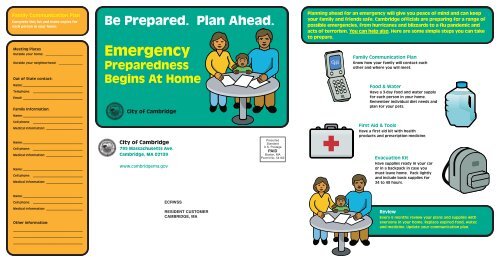 Emergency Preparedness Begins at Home. A brochure for ...