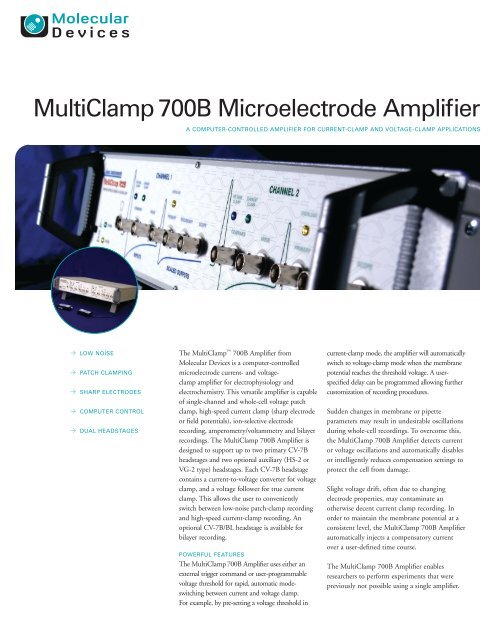 MultiClamp 700B datasheet rev B.indd - Molecular Devices