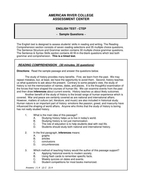 Green River Placement Test Bettinaniedermaier