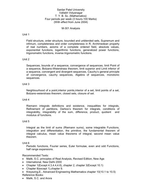 Mathematics - MB Patel Science College