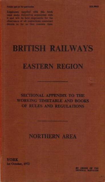 1972 Northern Area - Limit Of Shunt