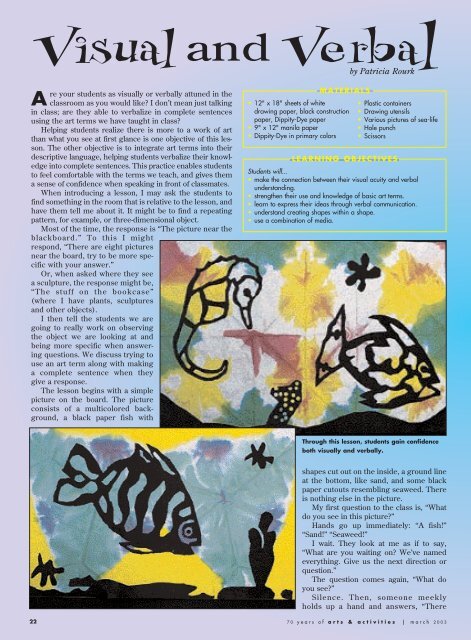Visual and Verbal - Arts & Activities Magazine