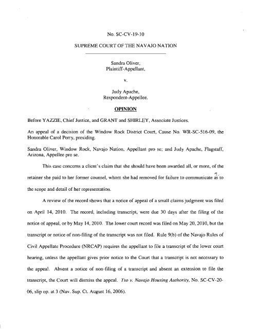 SC-CV-19-10 - Navajo Courts
