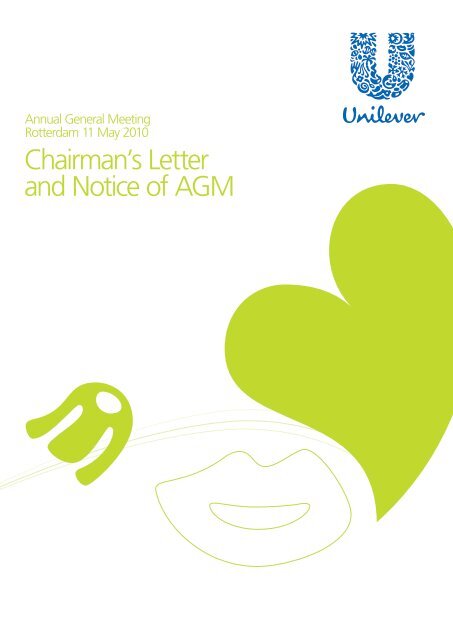 Chairman's Letter and Notice of AGM - Unilever