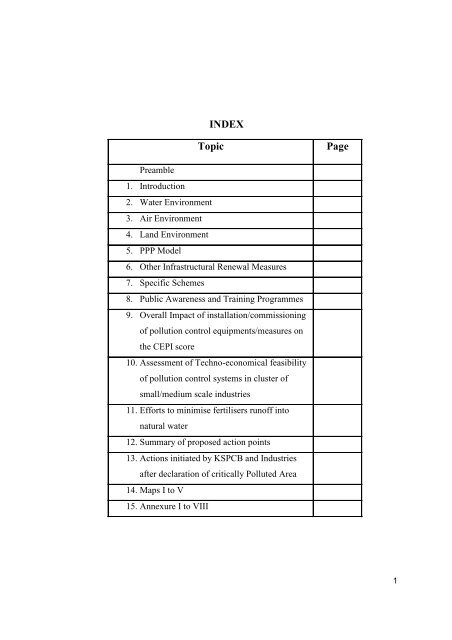 INDEX Topic Page - Central Pollution Control Board
