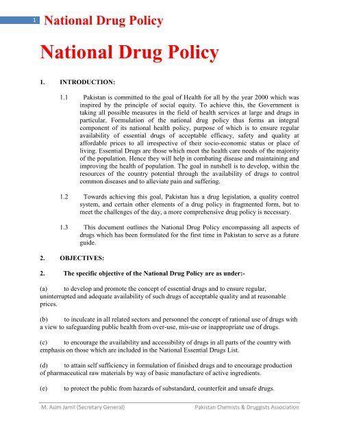 National Drug Policy - PCDA