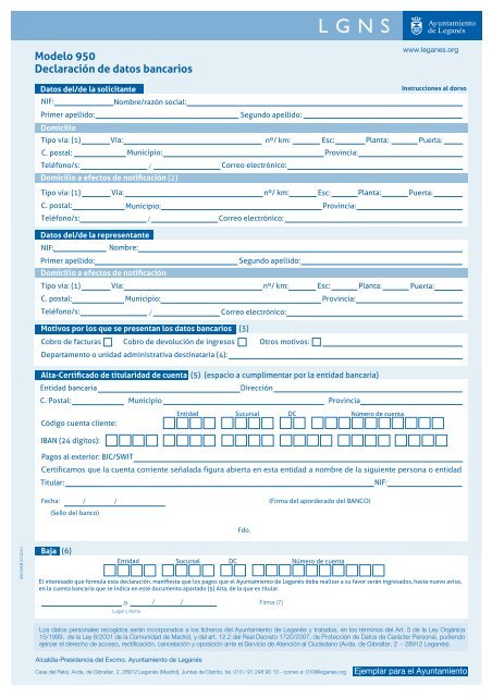 Modelo 950 - Ayuntamiento de LeganÃ©s