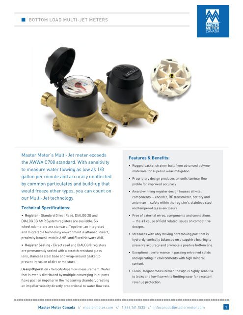 Master Meter's Multi-Jet meter exceeds the AWWA C708 standard ...