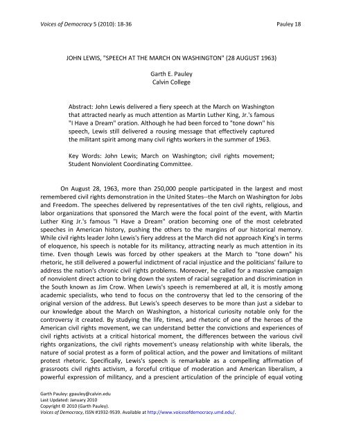 John Lewis March On Washington At Just 23, John Lewis Took The Helm As