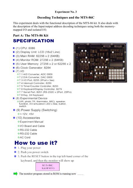 Decoding Techniques and the MTS-86C Part A: The MTS-86 Kit - FET