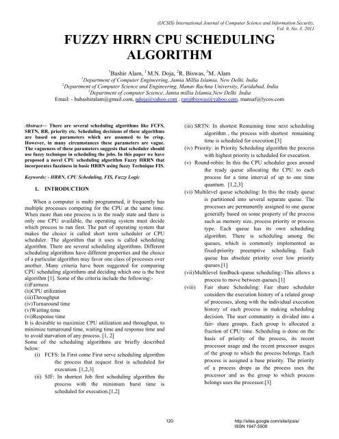 Fuzzy Hrrn Cpu Scheduling Algorithm