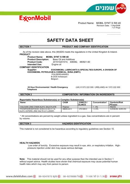 SAFETY DATA SHEET - Delkol