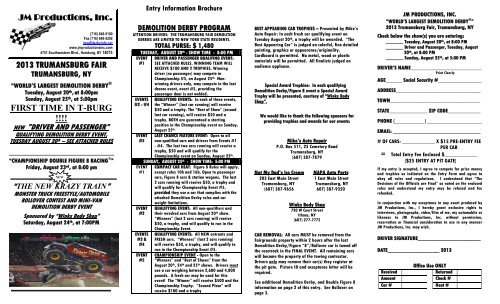 BUTLER FARM SHOW - BUTLER, PA - Demolition Derby