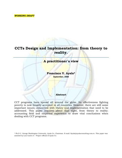 Ccts Design and Implementation: from theory to reality.