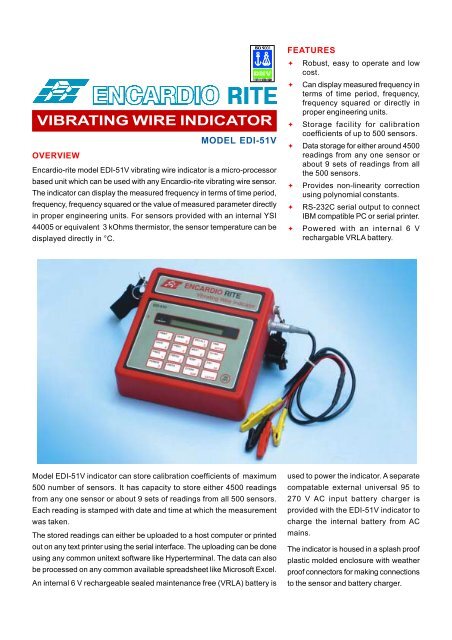 VIBRATING WIRE INDICATOR - Encardio Rite