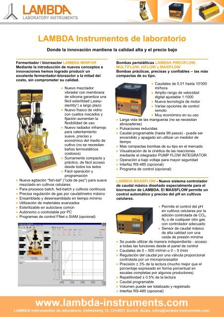 LAMBDA Instrumentos de laboratorio - Lambda Laboratory ...