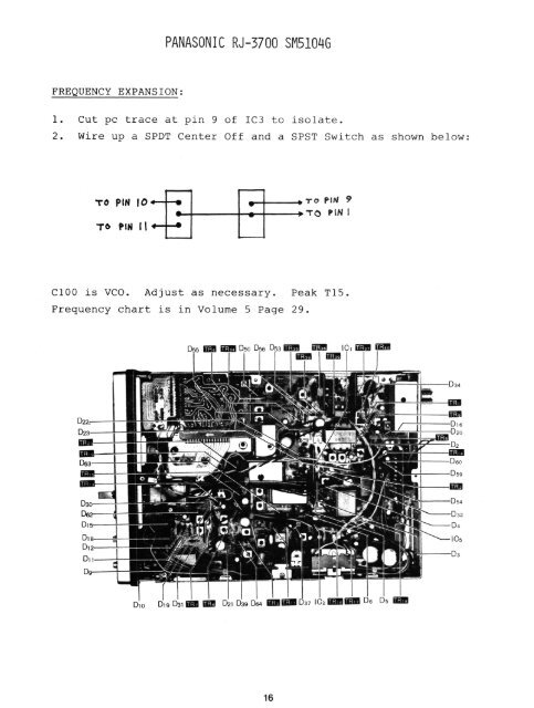 Panasonic RJ-3700 SM5104G Frequency Expansion ... - CB Tricks