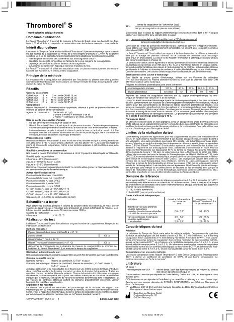 Thromborel ® SCalciumhal