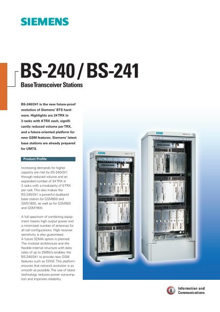 BS-240 / BS-241 Base Transceiver Stations - Private Line