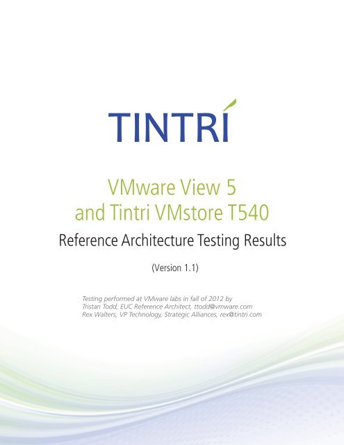 VMware View 5 and Tintri VMstore T540