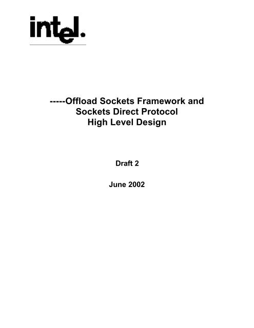 Offload Sockets Framework And Sockets Direct Protocol Infiniband