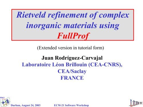 Rietveld refinement of complex inorganic materials using ... - CCP14