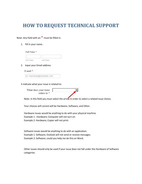HOW TO REQUEST TECHNICAL SUPPORT