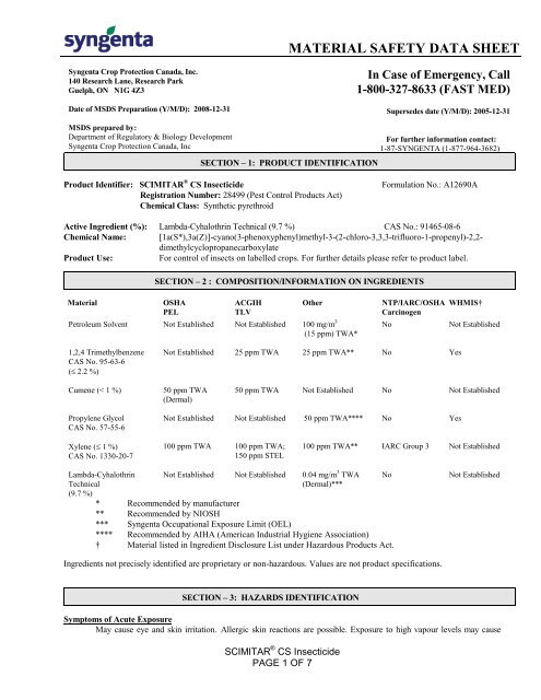 Scimitar MSDS - Syngenta Farm