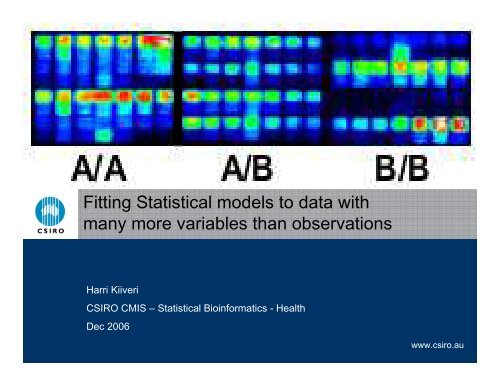 Fitting Statistical models to data with many more variables than ...