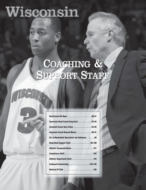 Coaching Staff and Support - UWBadgers.com