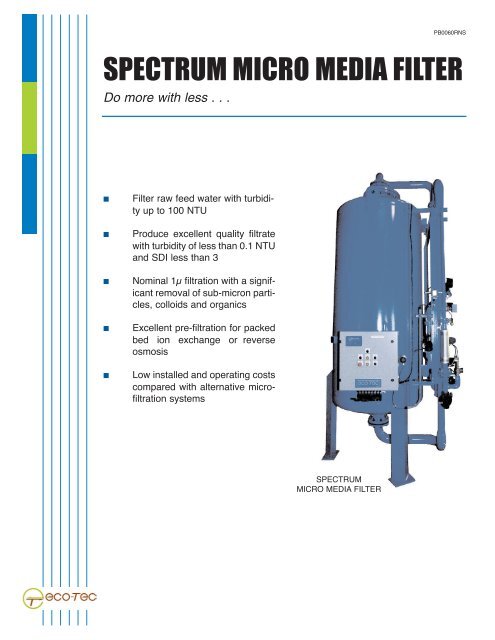 SPECTRUM MICRO MEDIA FILTER - Eco-Tec