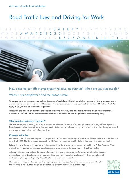 Alphabet Driver's Guide Road Traffic Law and Driving for Work.pdf