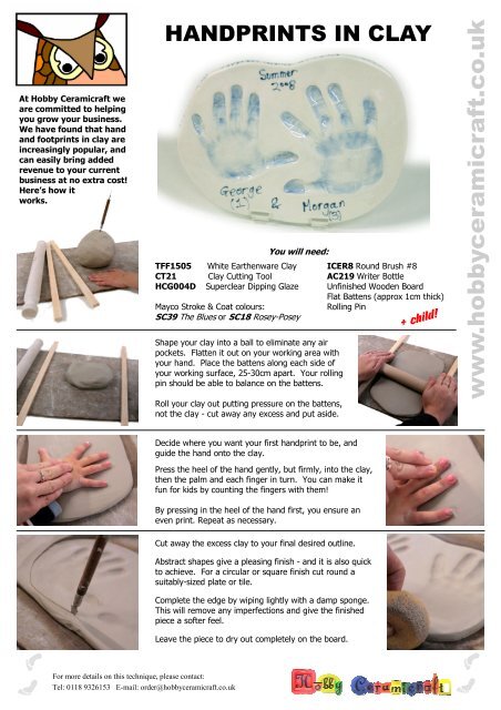 Clay Hand and Footprints - Hobby Ceramicraft