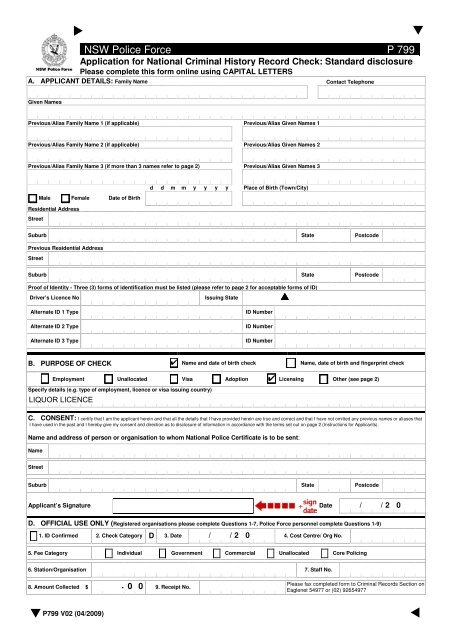 NSW Police National Criminal Record Check Form nsw-police-national-criminal-record-check-form
