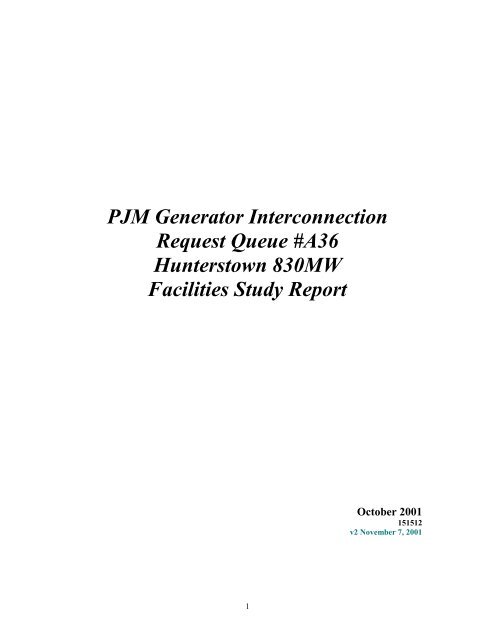 PJM Generator Interconnection Request Queue #A36 ... - PJM.com