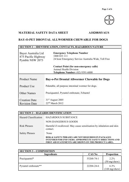 535459_Drontal_Chew_Med_Dogs_Bayer_MSDS - Agsure