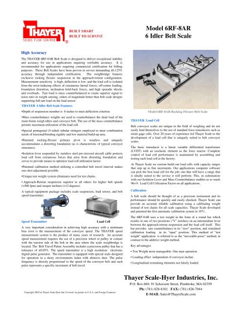 6 RF Idler Belt Scale - Thayer Scale