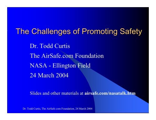 Presentation Slides - Airline Safety and Security Information